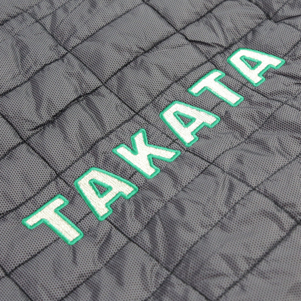 Official Takata Grey Zip-Up Puffer Jacket with Embroidered Logo - Larg ...